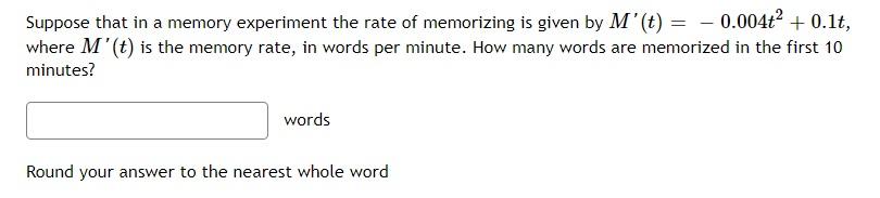 Solved Suppose that in a memory experiment the rate of | Chegg.com