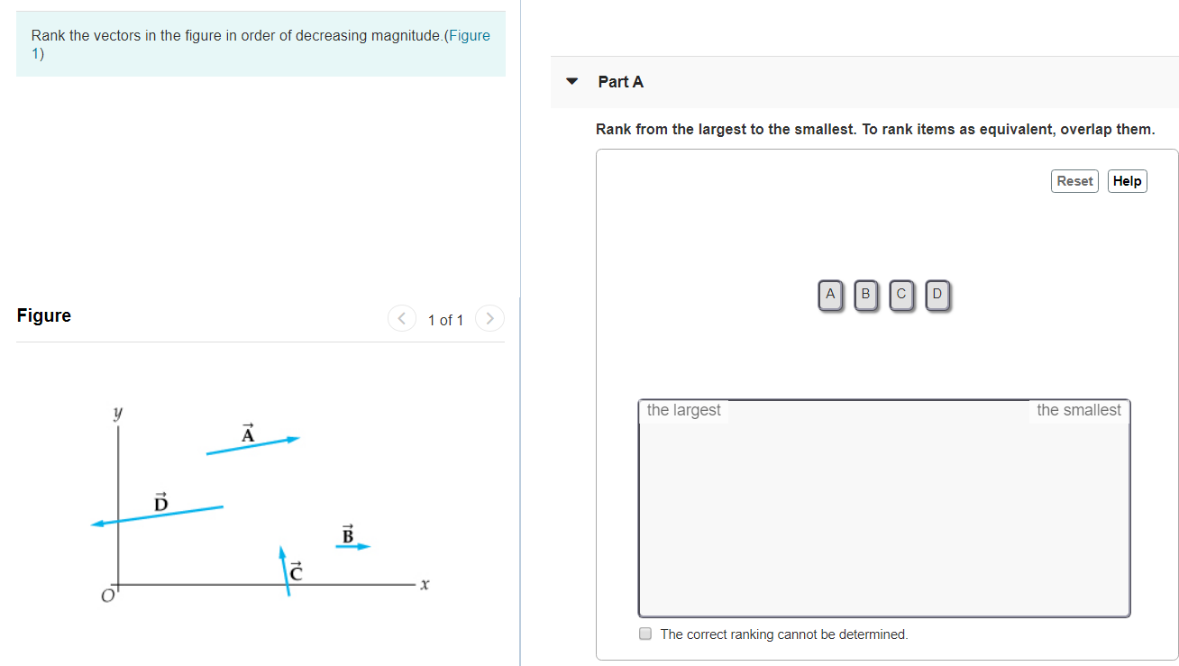 Solved Rank the vectors in the figure in order of decreasing | Chegg.com