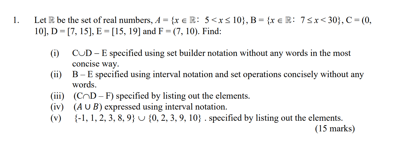 Solved Let R be the set of real numbers, A={x∈R:5 | Chegg.com