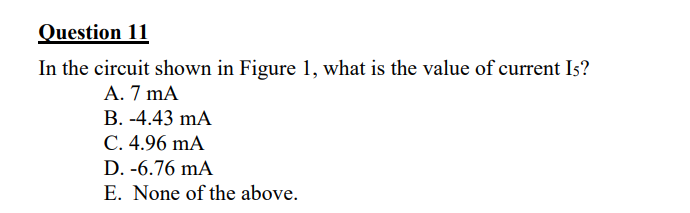 Solved Space for workingQuestion 11 In the circuit shown in | Chegg.com