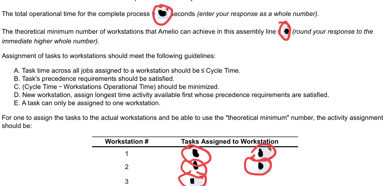 Solved The total operational time for the complete process | Chegg.com