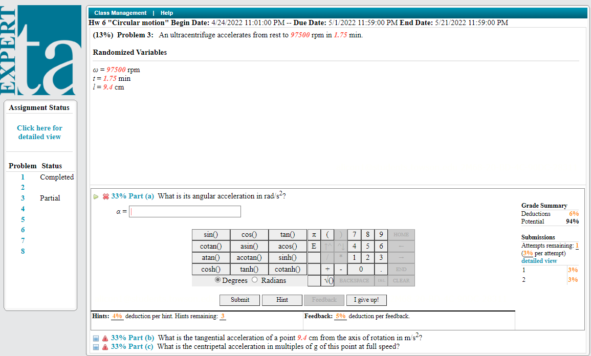 Solved Class Management | Help Hw 6 "Circular motion" Begin | Chegg.com