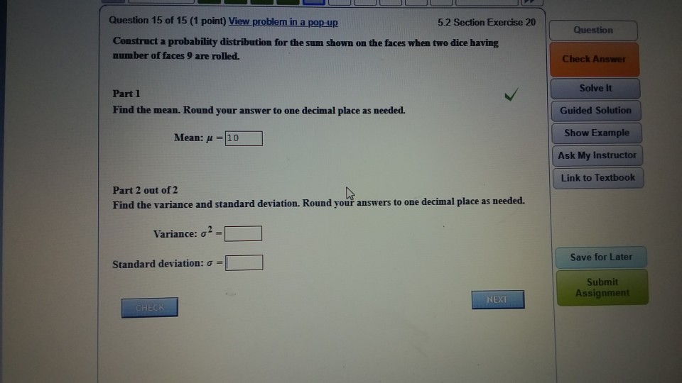Solved Question 15 of 15 (1 point) View problem in a pop-up | Chegg.com