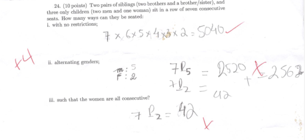 Solved 24. (10 points) Two pairs of siblings (two brothers | Chegg.com