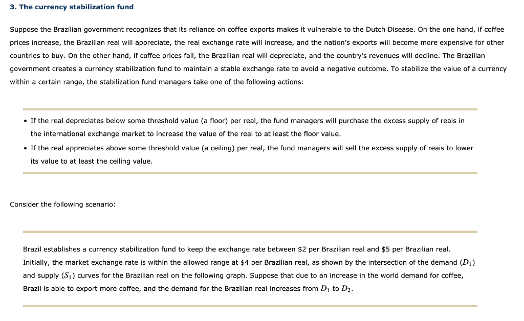 Solved 3. The currency stabilization fund Suppose the | Chegg.com