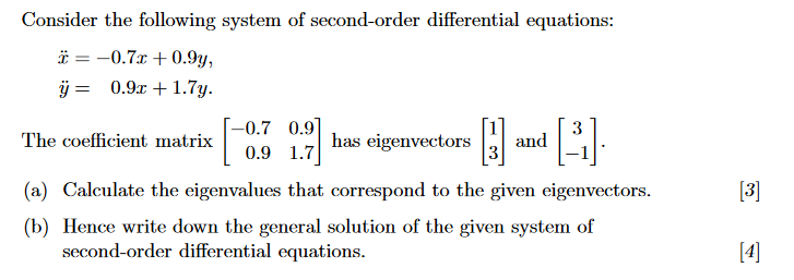 Solved Consider the following system of second-order | Chegg.com