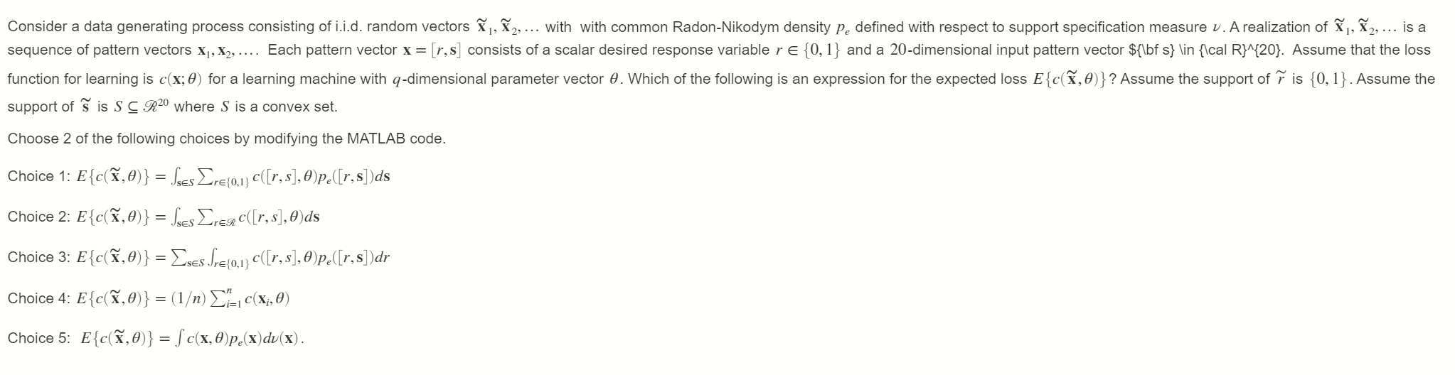 Consider a data generating process consisting of | Chegg.com