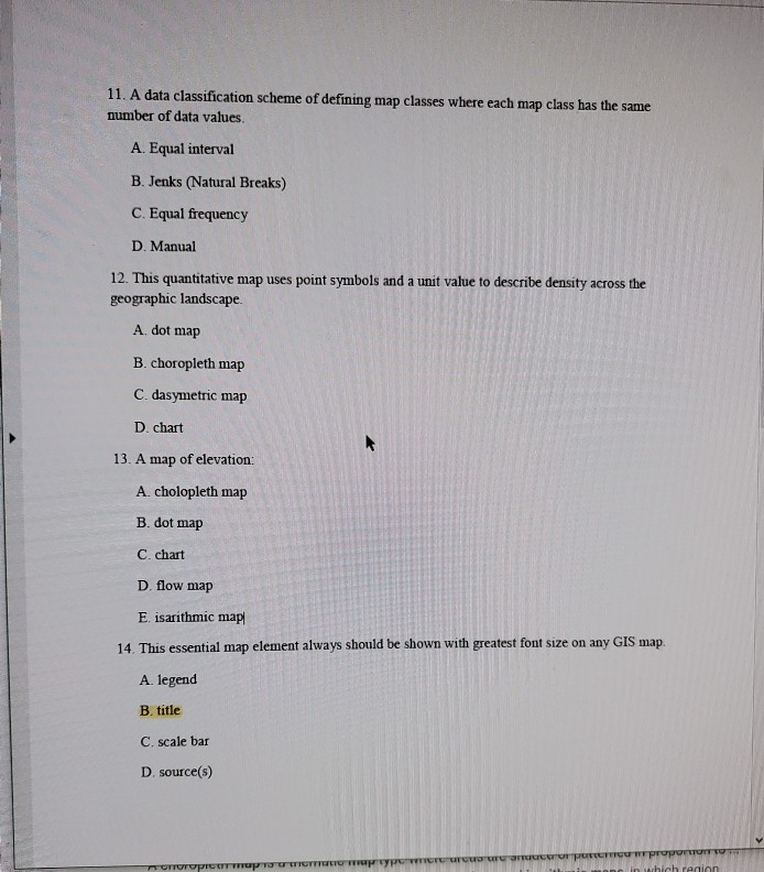 Solved 11. A data classification scheme of defining map | Chegg.com