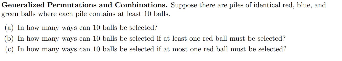 Generalized Permutations and Combinations. Suppose | Chegg.com