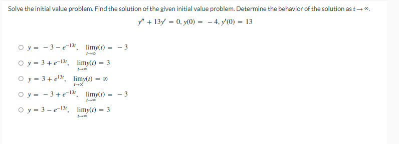 Solved Solve The Initial Value Problem Find The Solution Of 1730
