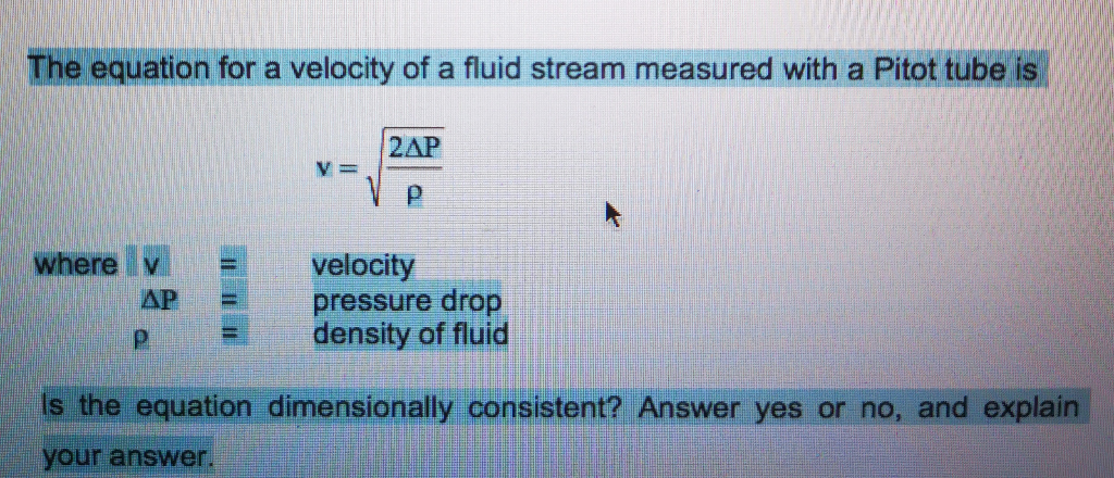 Solved The equation for a velocity of a fluid stream | Chegg.com