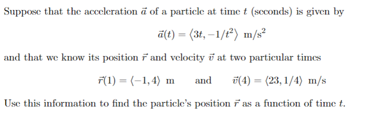 Solved Suppose that the acceleration vec(a) ﻿of a particle | Chegg.com