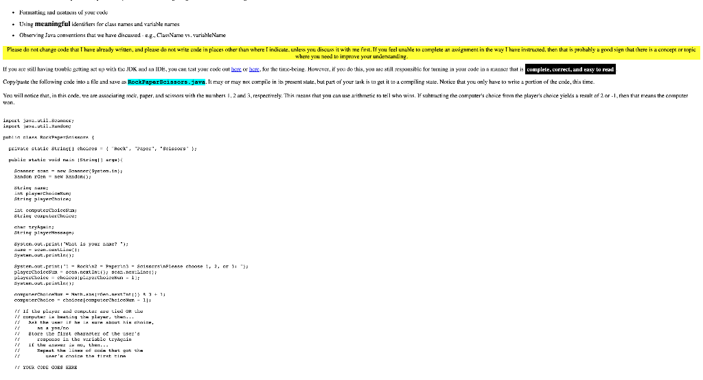 - Using meaningful identifiers for class names and | Chegg.com