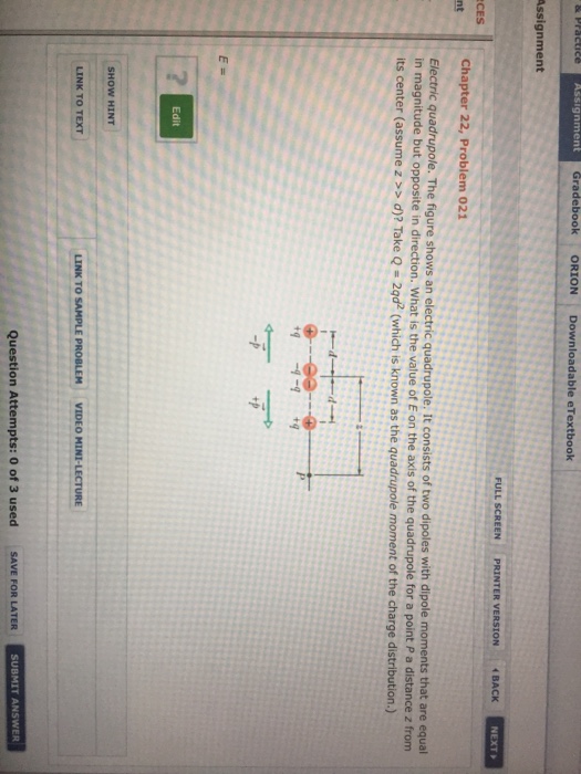 Solved Electric quadrupole. The figure shows an electric | Chegg.com