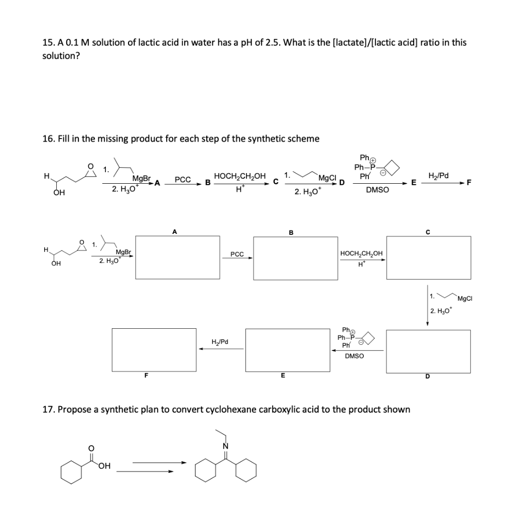 Solved 15. A 0.1 M solution of lactic acid in water has a pH | Chegg.com