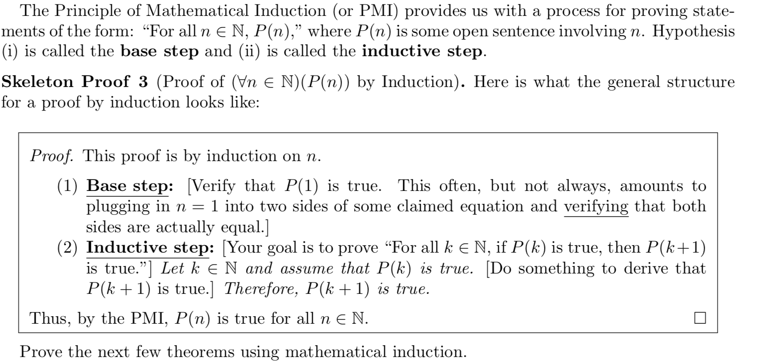 Solved The Principle of Mathematical Induction (or PMI) | Chegg.com