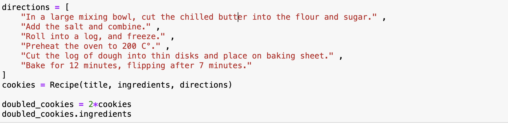 Solved Part C Implement scalar multiplication. If cookies is | Chegg.com