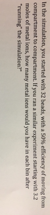 Solved In the simulation, you started with 32 beads, with a | Chegg.com