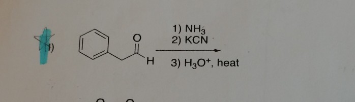 Solved 1) NH3 2) KCN 3) H3O+, heat | Chegg.com