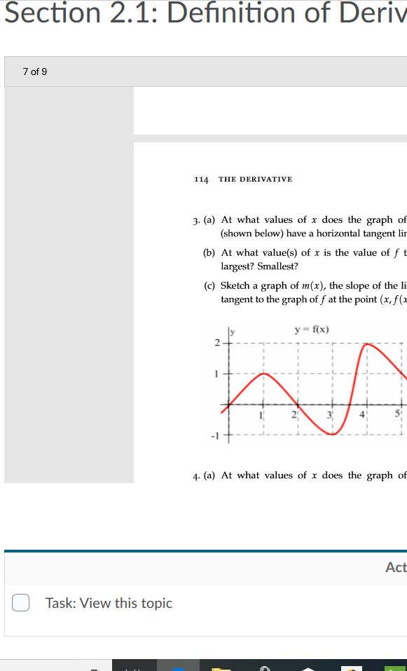 Solved Section 2.1: Definition of Deriv 7 of 9 114 THE | Chegg.com