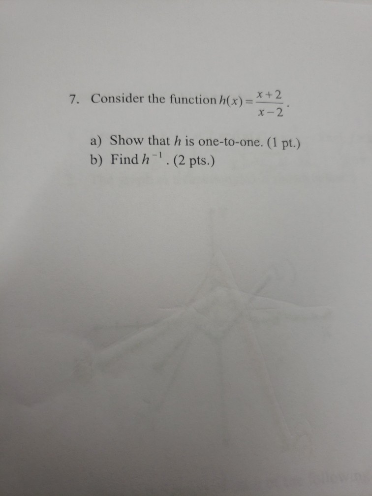 Solved: X +2 X-2 7. Consider The Function H(x)= A) Show Th... | Chegg.com
