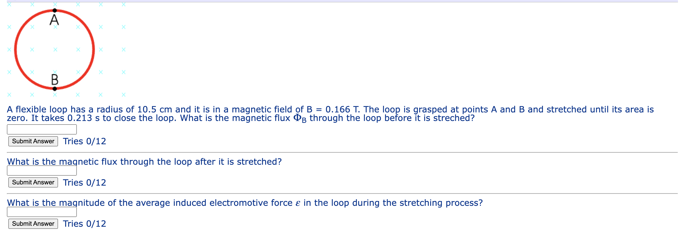 Solved A flexible loop has a radius of 10.5 cm and it is in | Chegg.com