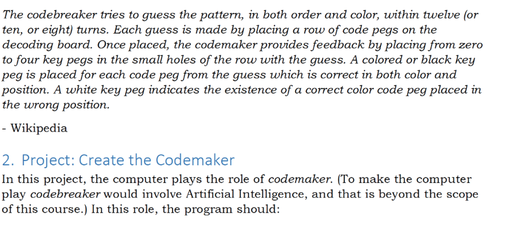Solved 1. What is MasterMind? Mastermind or Master Mind is a | Chegg.com