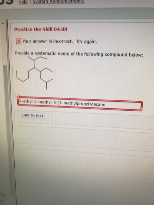 Solved Provide a systematic name of the following compound | Chegg.com