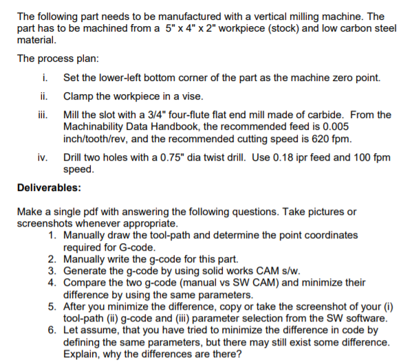 Solved The following part needs to be manufactured with a | Chegg.com