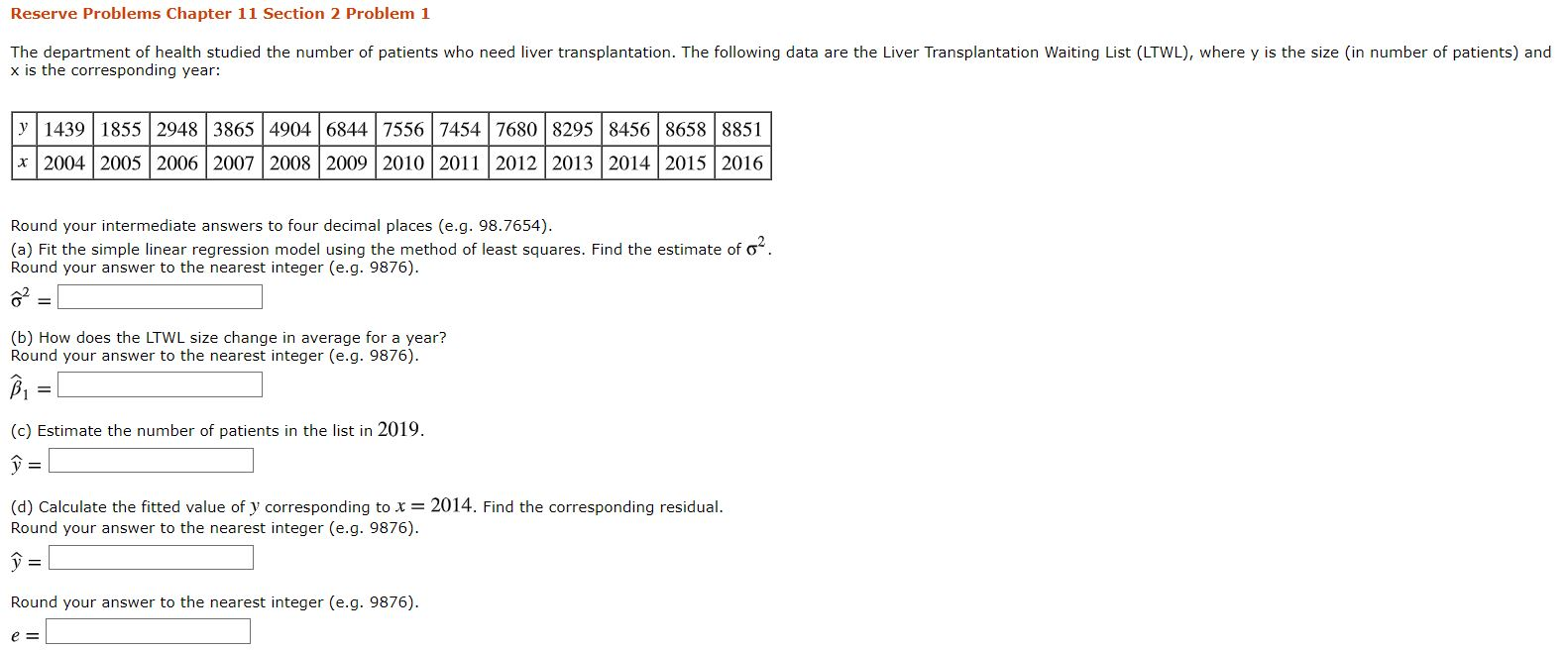Solved Reserve Problems Chapter 11 Section 2 Problem 1 The | Chegg.com