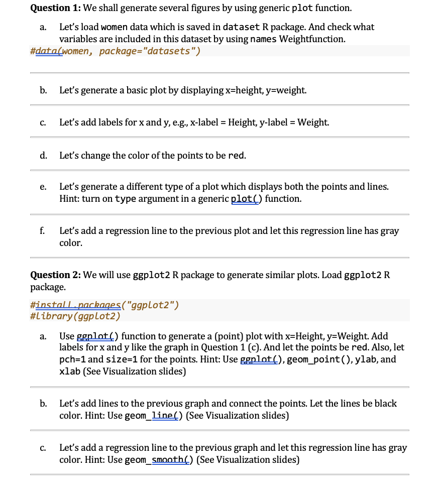 Solved Question 1: We shall generate several figures by | Chegg.com