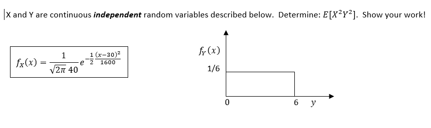 Solved ∣X and Y are continuous independent random variables | Chegg.com
