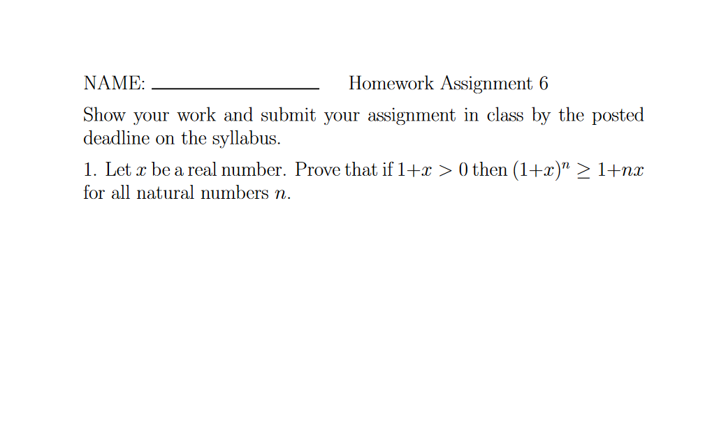 Solved Name Homework Assignment 6 Show Your Work And Submit