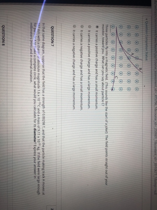 Solved t id- 8910671 1 e and has a small momentum. QUESTION | Chegg.com