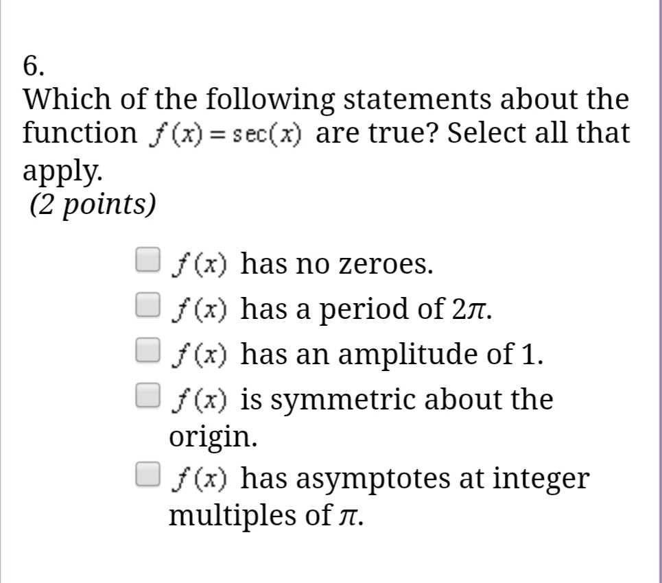 Solved 5. Marco wrote the equation below. cos(-2)=cos Which | Chegg.com