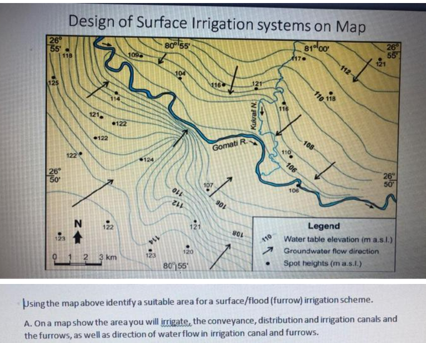 Solved Design of Surface Irrigation svctome ∩nMAan Using the | Chegg.com