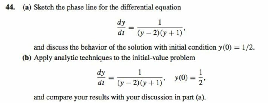 Solved 44. (a) Sketch the phase line for the differential | Chegg.com