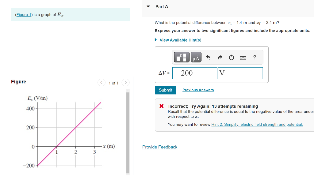 Solved (Figure 1 ) is a graph of Ex. What is the potential | Chegg.com
