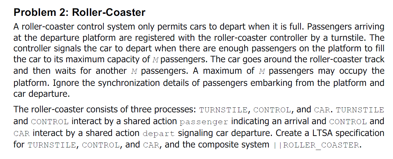 Solved Problem 2: Roller-Coaster A roller-coaster control | Chegg.com