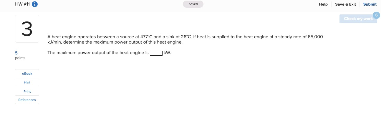 Solved HW #11 i Saved Help Save & Exit Submit Check my work | Chegg.com