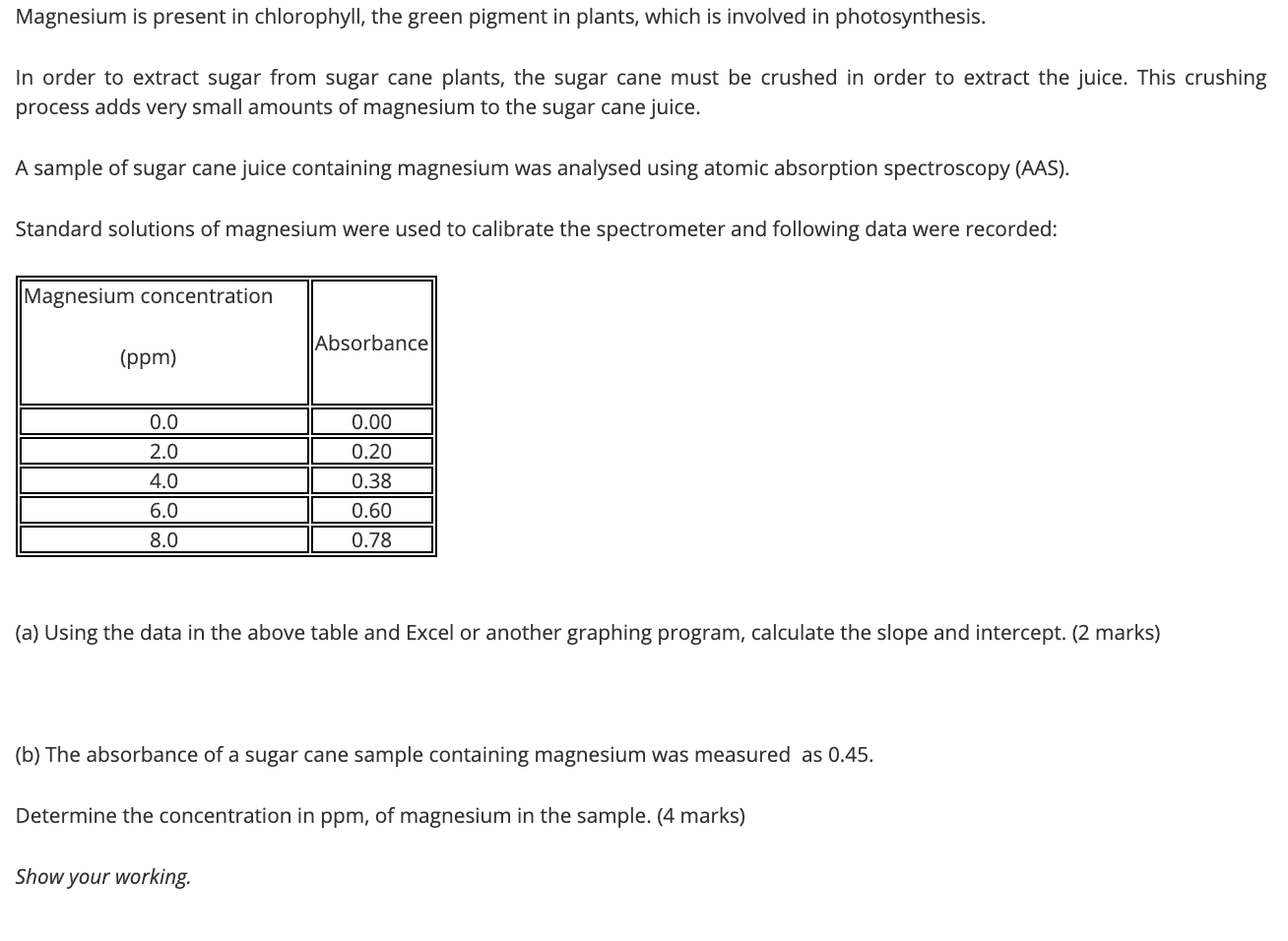 Solved Magnesium is present in chlorophyll, the green | Chegg.com