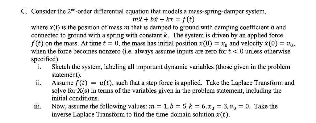 Solved C. Consider the 2nd-order differential equation that | Chegg.com