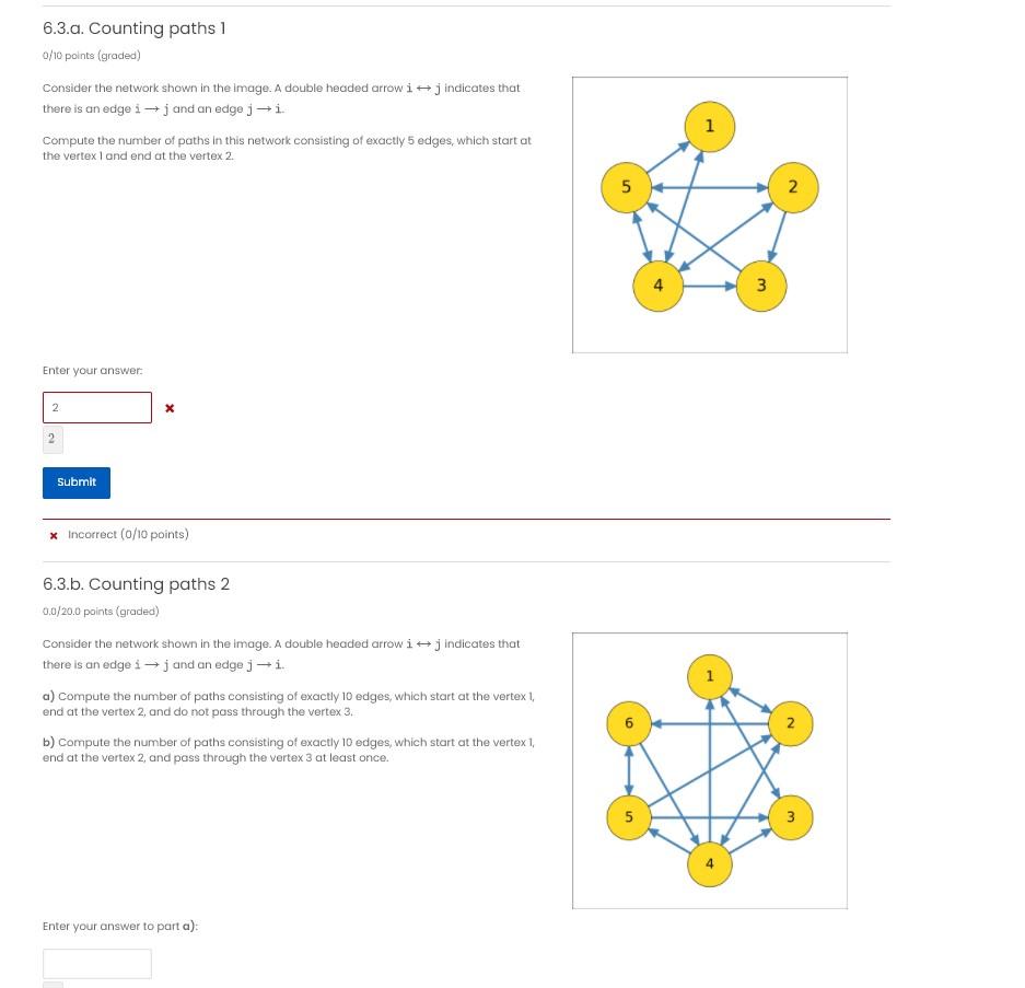 Solved 6.3.a. Counting paths 1 0/10 points (graded) Consider | Chegg.com