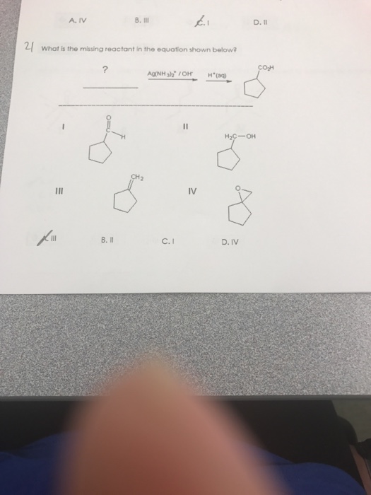 Solved What is the missing reactant in the equation shown | Chegg.com