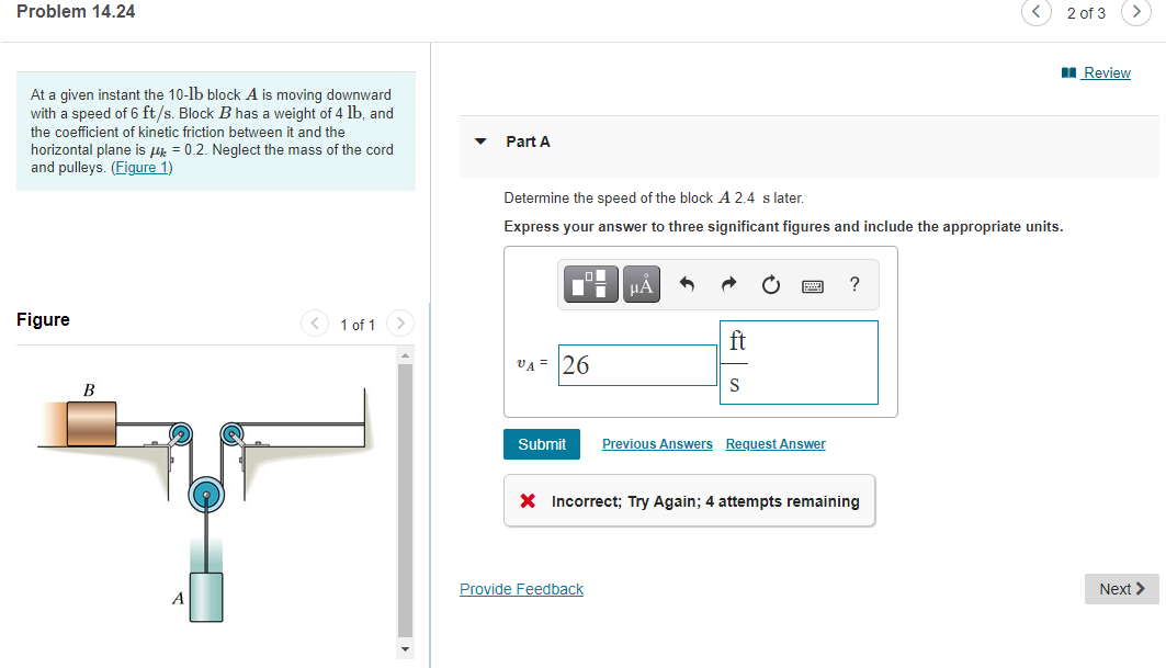 Solved Problem 14.24 2 of 3 Review At a given instant the | Chegg.com