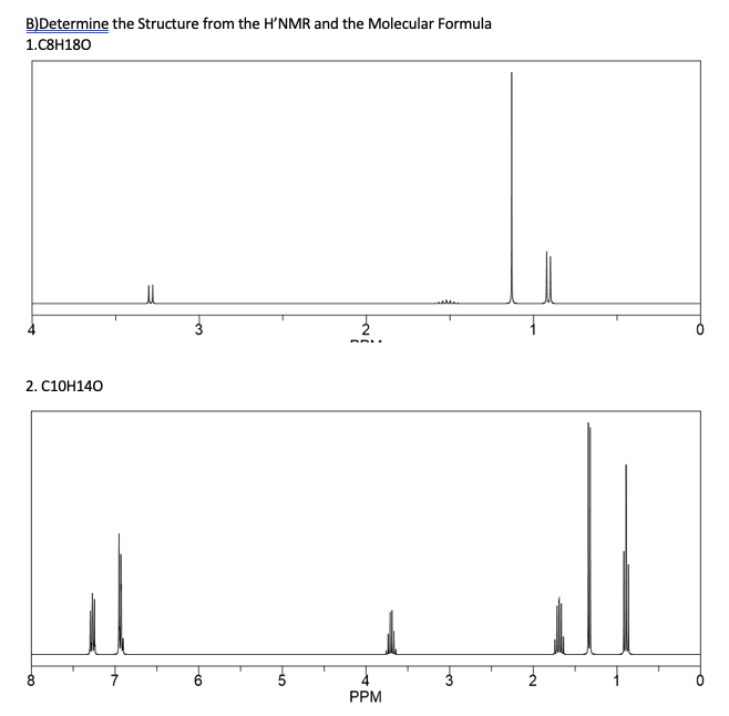 Solved B)Determine the Structure from the H'NMR and the | Chegg.com