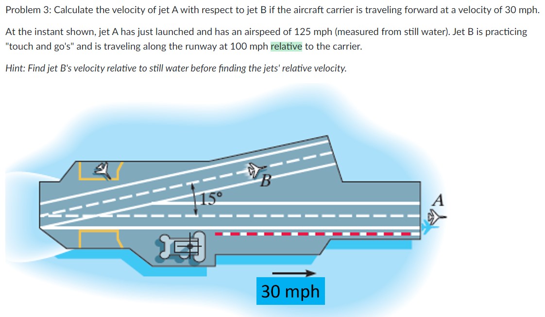 Solved Problem 3: Calculate the velocity of jet A with | Chegg.com