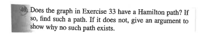Solved Does the graph in Exercise 33 have a Hamilton path? | Chegg.com