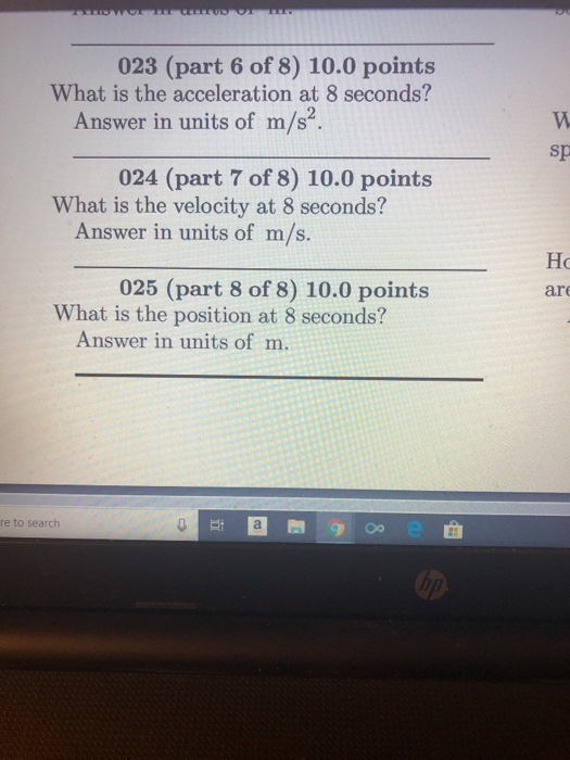 Solved 018 (part 1 of 8) 10.0 points Consider the plot below | Chegg.com