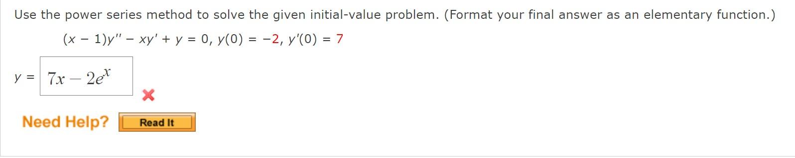 Solved Use the power series method to solve the given | Chegg.com
